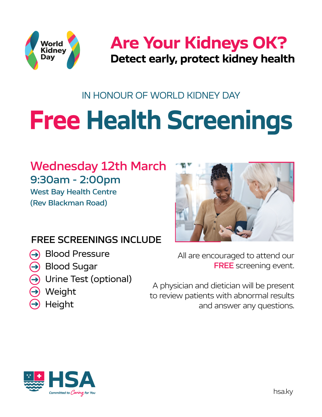 HSA Recognises World Kidney Day with Free Health Screenings in West Bay